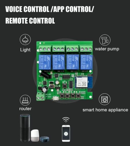 Matter Over Thread Smart Voltage Free Relay 4 Channel – SmartSetup